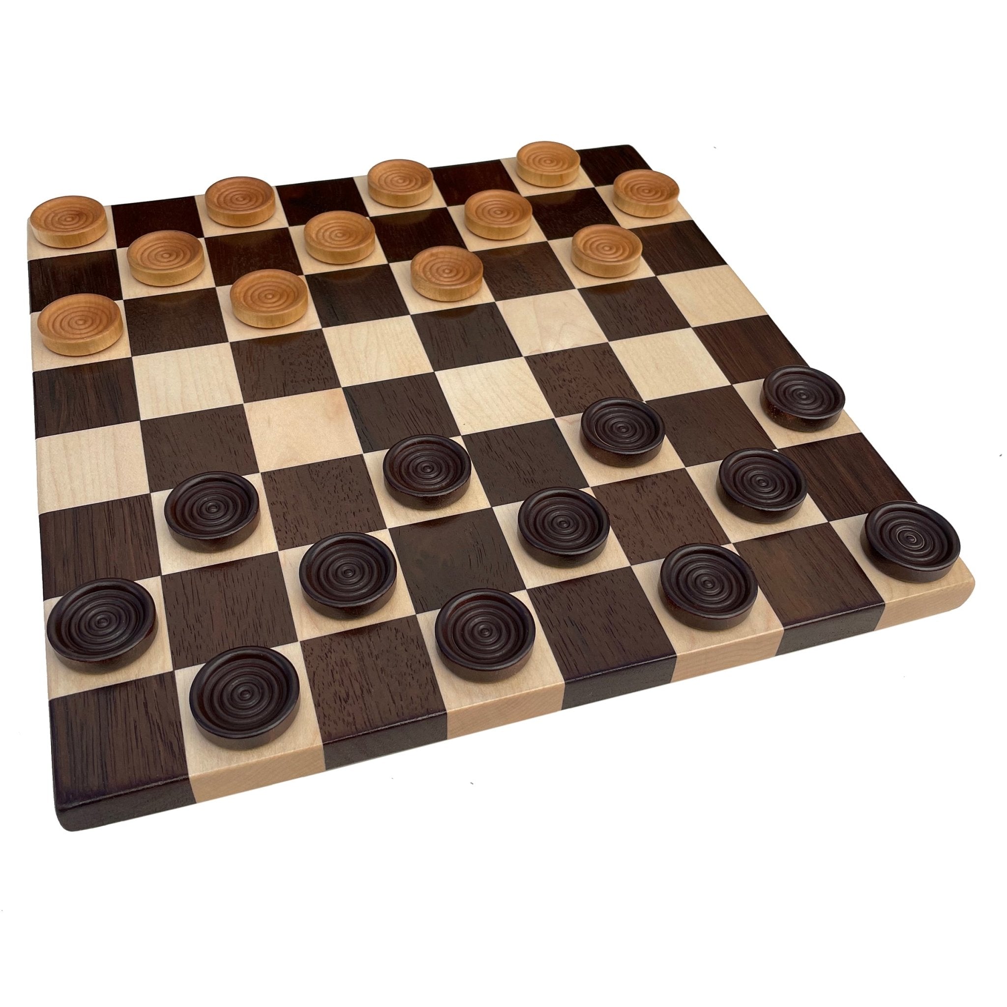 Solid Hardwood Chess Board with Pieces - Hardwood Creations ...