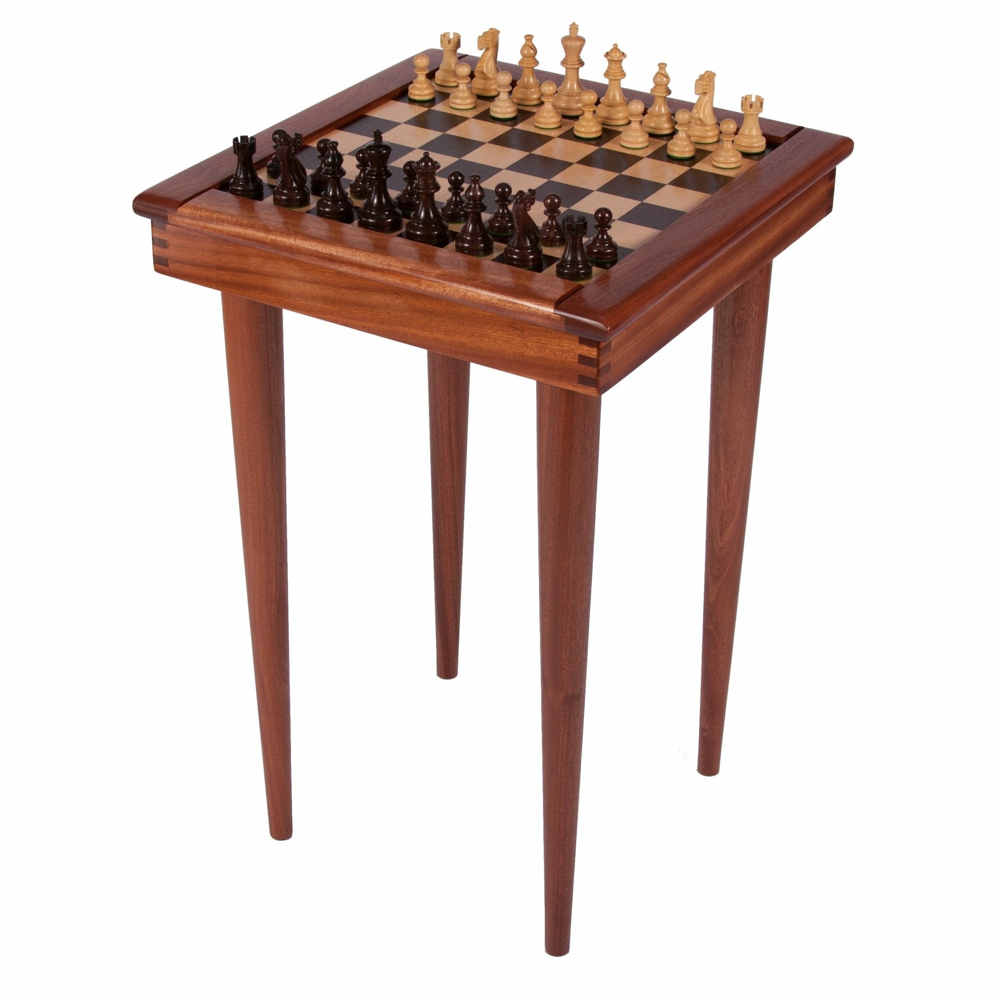 Solid Hardwood Chess Table - Hardwood Creations – AmericanMadeWoodArt.com