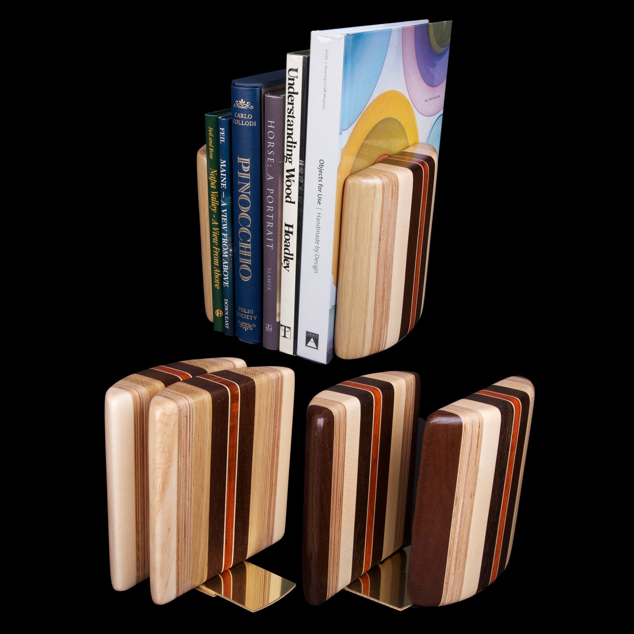 Solid Laminated Hardwood Bookends - Hardwood Creations ...